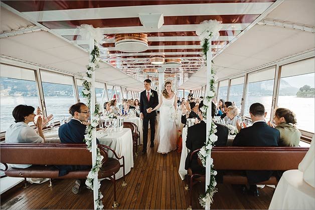Wedding Reception on a Vintage ferry boat on Lake Maggiore